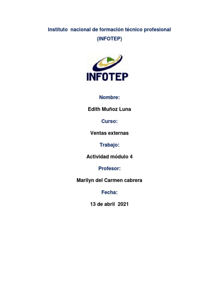 Curso de Ventas Externas en Infotep | PDF | Logística | Almacén