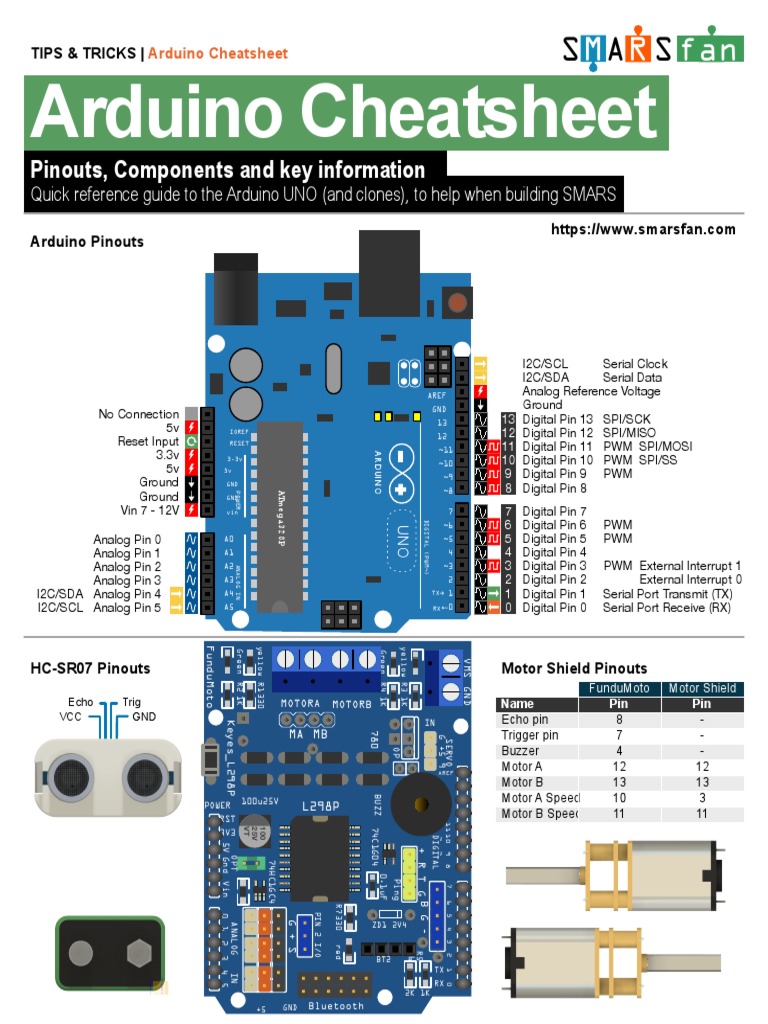 An Arduino Cheatsheet: Pinouts, Components, and Key Information for ...