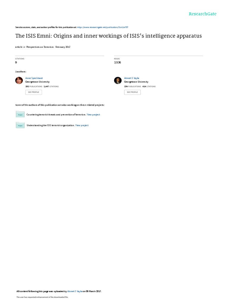 Emni Origins and InnerWorkings of ISIS's Intelligence Apparatus | PDF | Bashar Al Assad | Abu ...