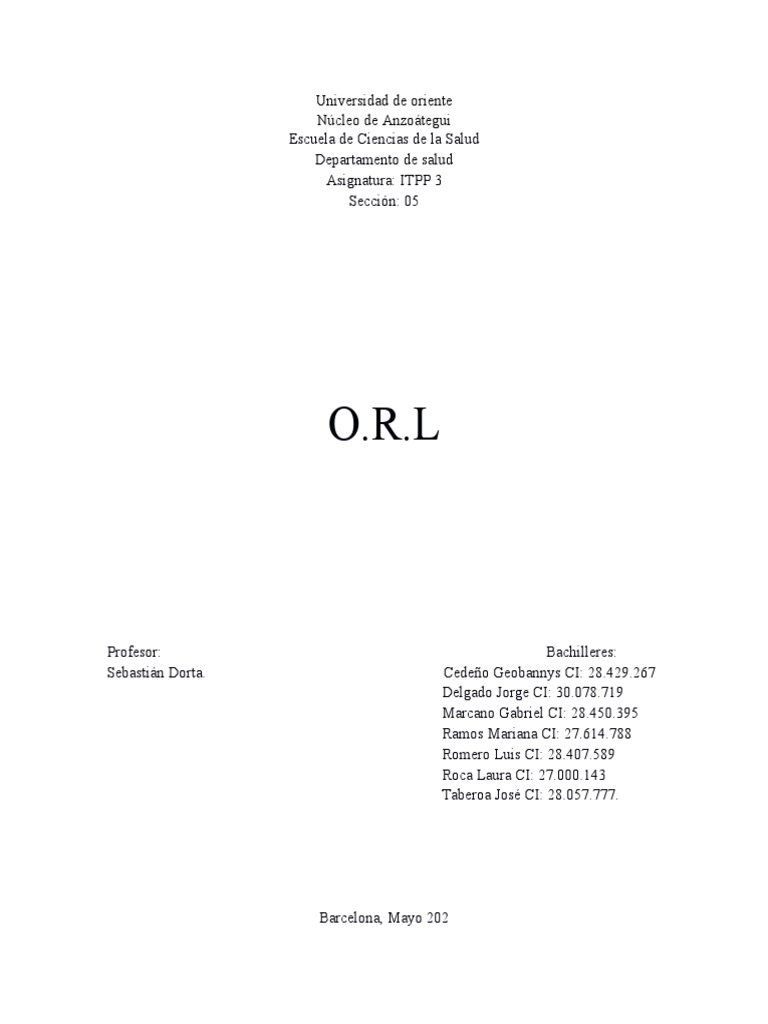 Informe de Iptt 3 | PDF | Otorrinolaringología | Oído