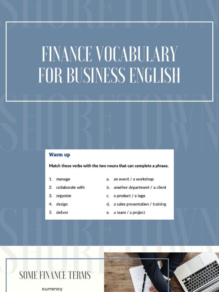 Business English Finance Vocabulary | PDF | Money | Idiom