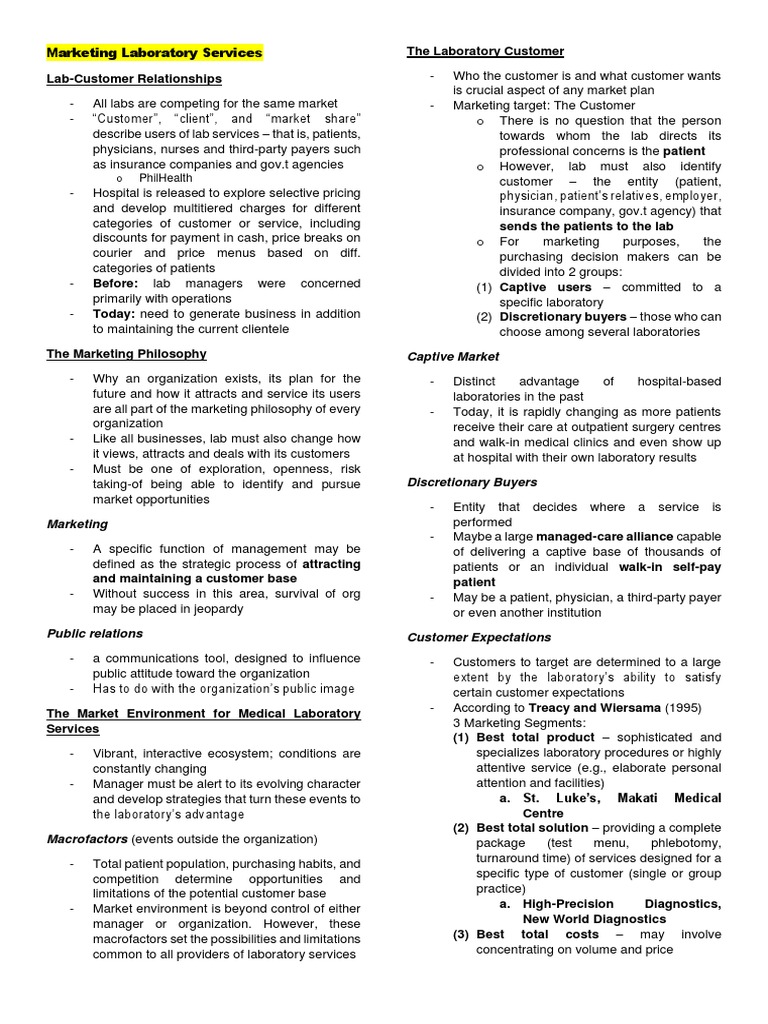 Marketing Strategies for Laboratories | PDF | Marketing | Patient