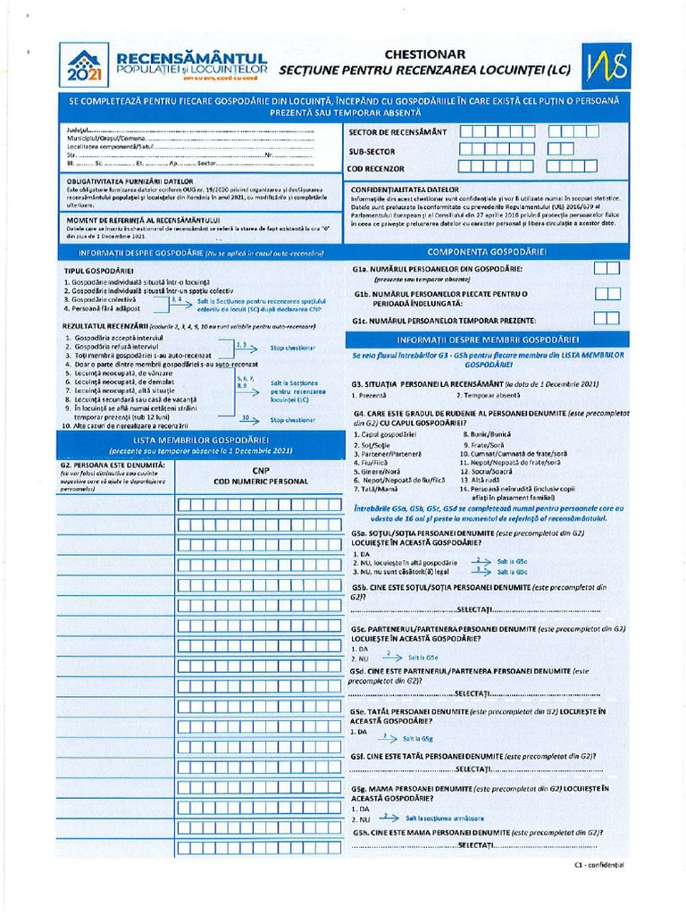 Formular Recensamant 2022 Compressed | PDF