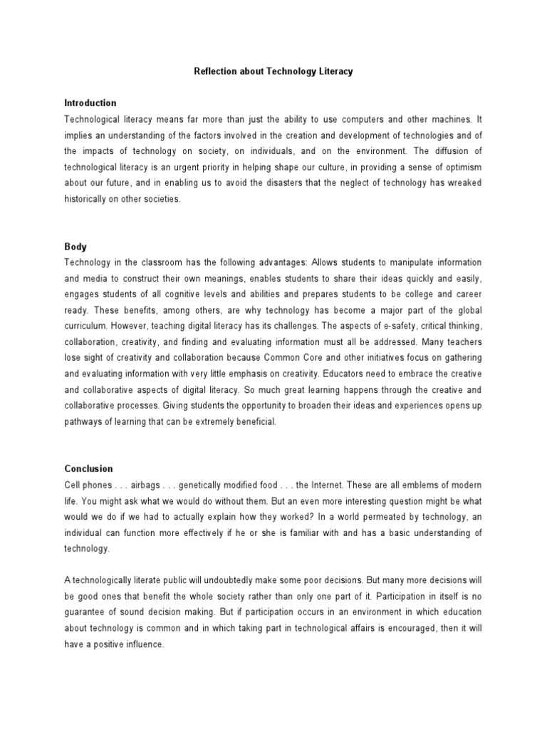 Understanding Technology Literacy | PDF | Literacy | Creativity