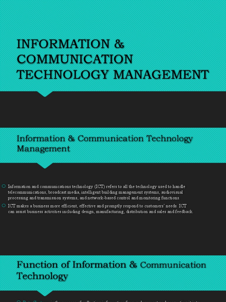 Information & Communication Technology Management | PDF