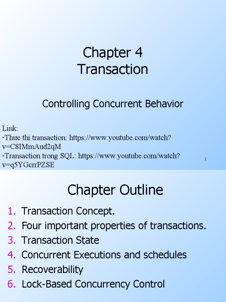 Transaction: Controlling Concurrent Behavior | PDF | Database ...