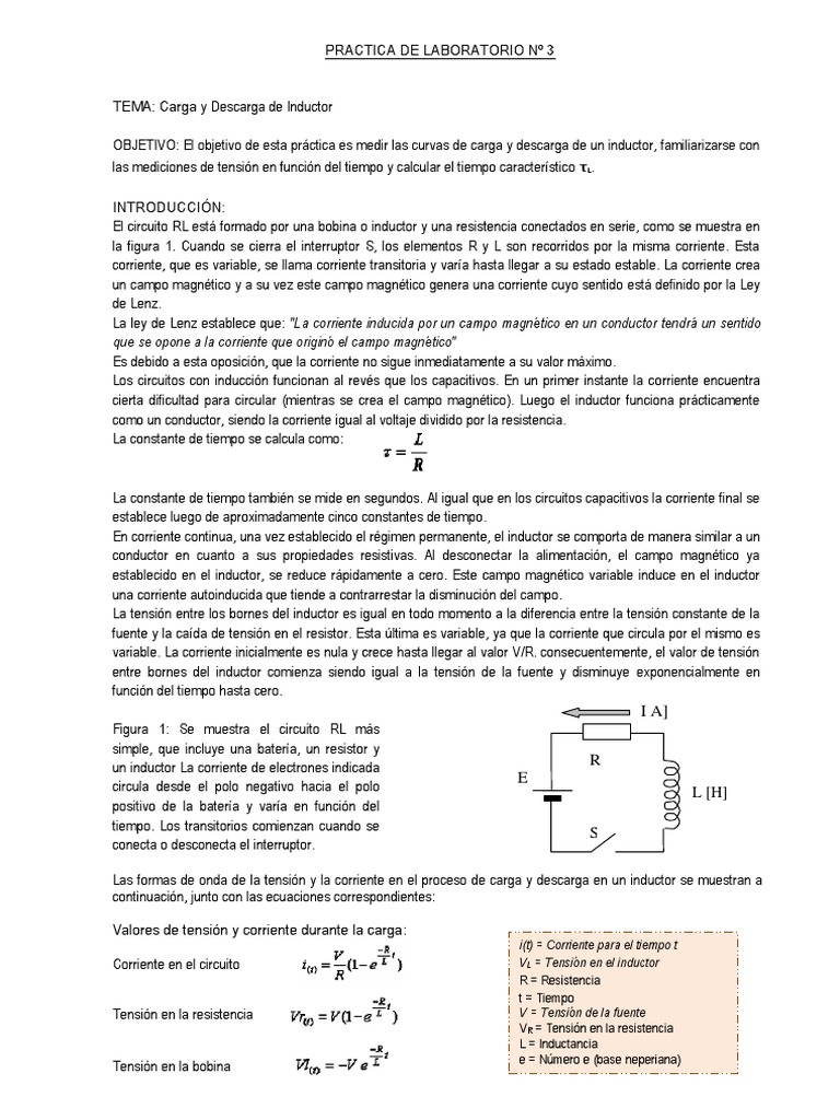 Practica de Laboratorio #3 | PDF | Inductor | Corriente eléctrica