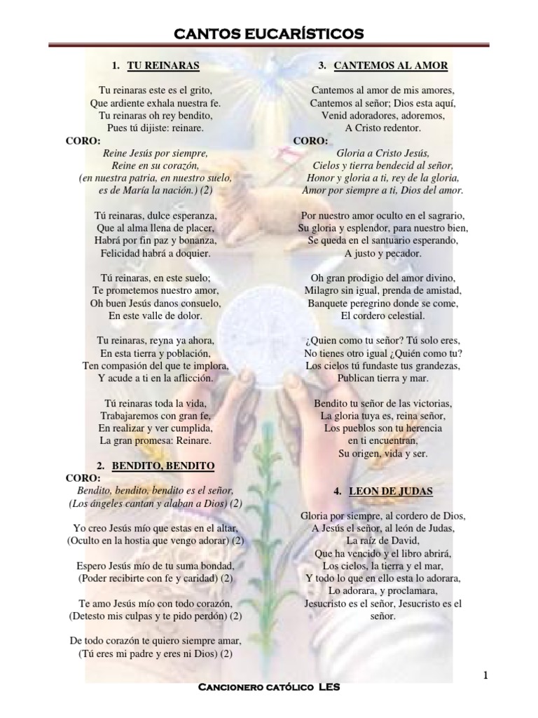16-Cantos Eucaristicos | PDF | eucaristía | Cristo (título)