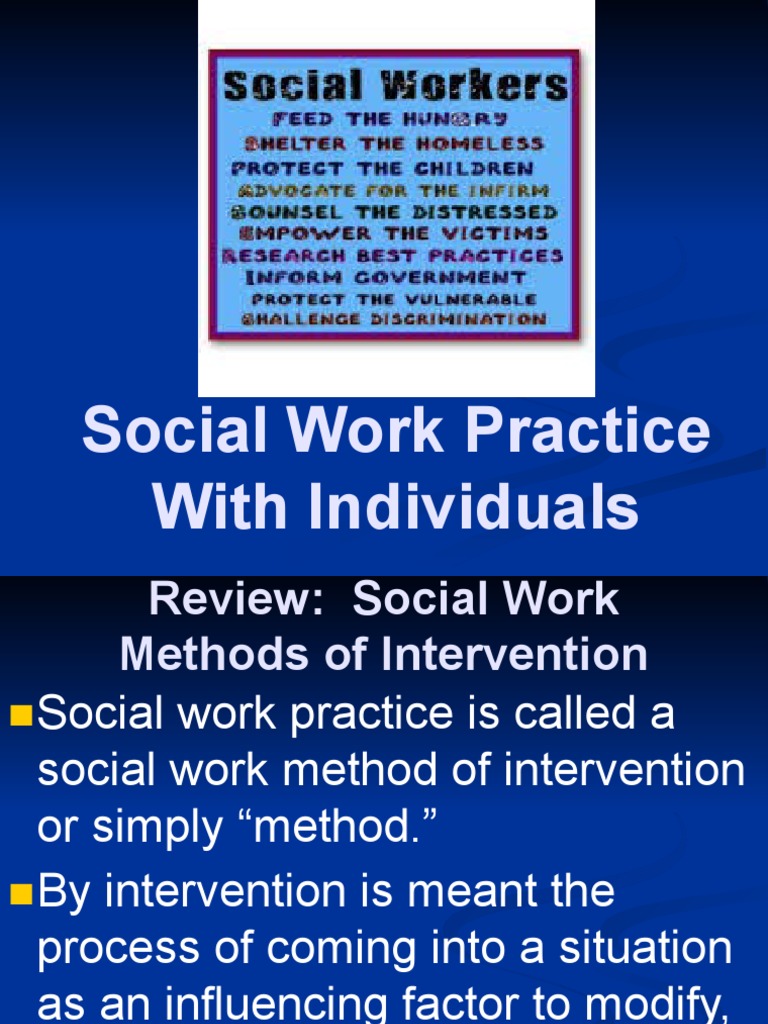 Social Work Intervention Methods | PDF | Social Work | Psychology
