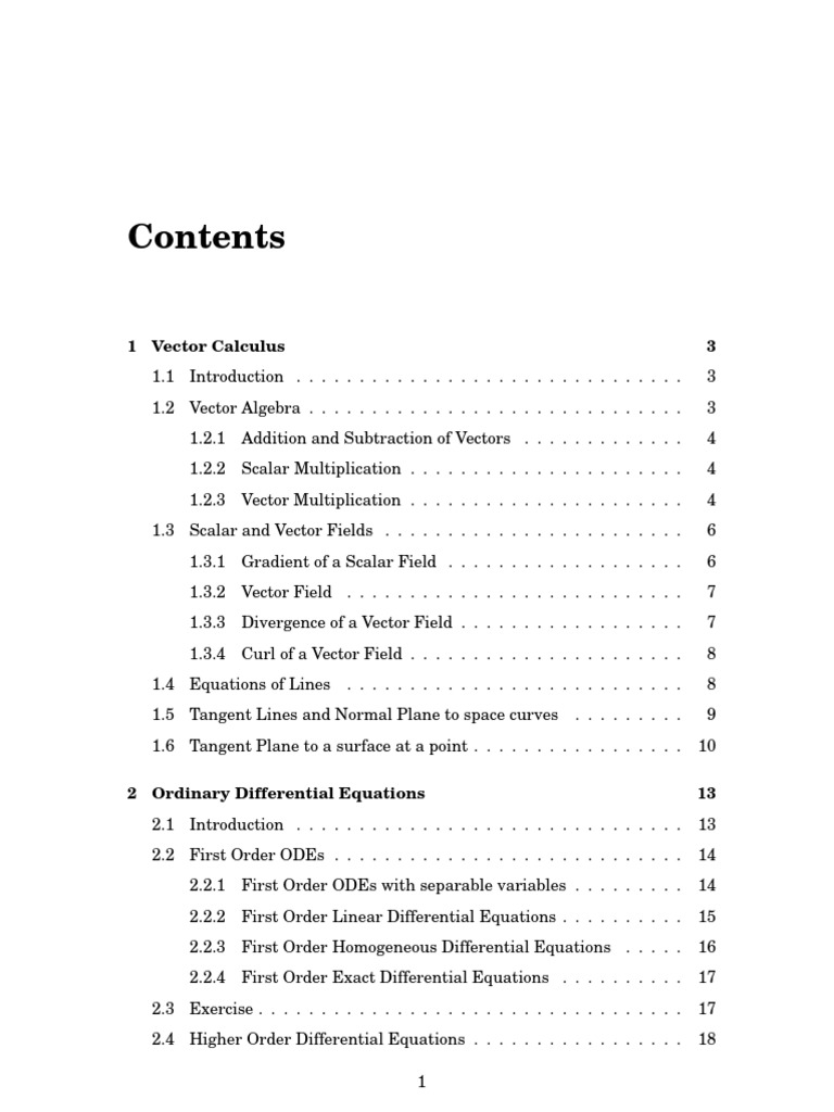 Vector And Odes Pdf Vector Calculus Ordinary Differential Equation