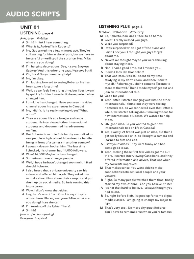 SC4e 04 SB Audioscripts | PDF | Placebo | Mind