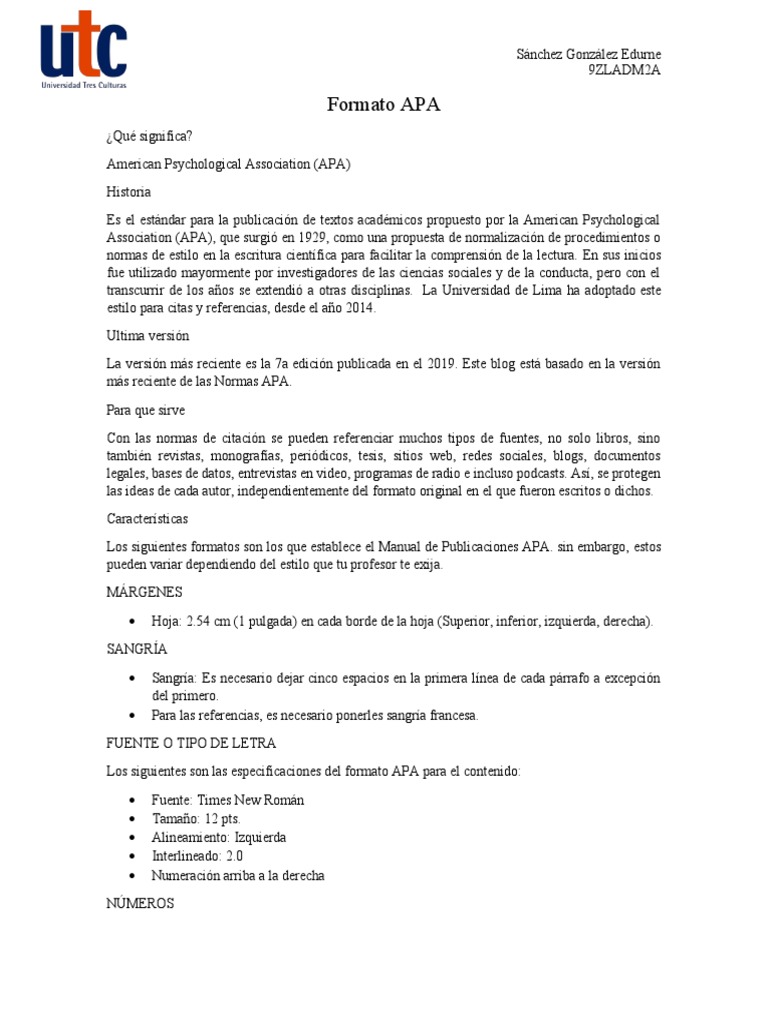 Formato APA | PDF | Estilo apa