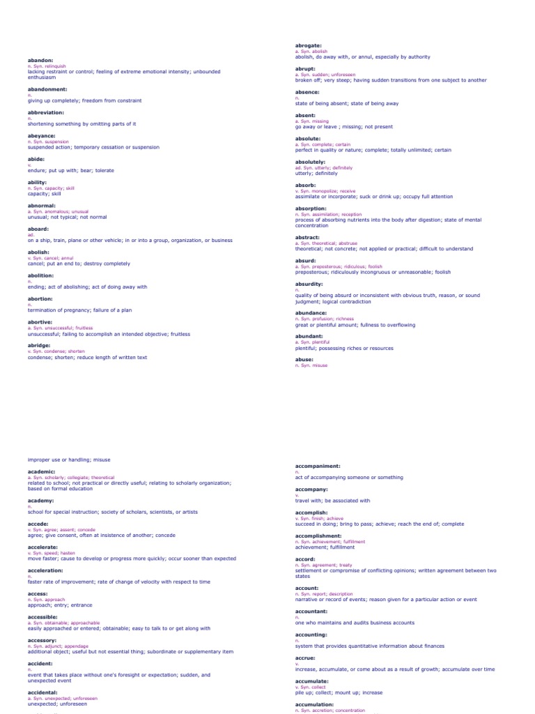 English Vocabulary List Made | PDF
