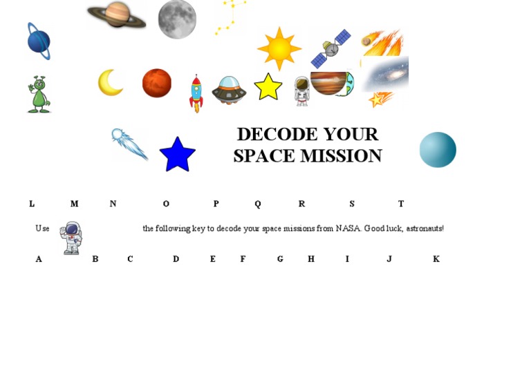 Decode Your Space Mission: Use The Following Key To Decode Your Space ...