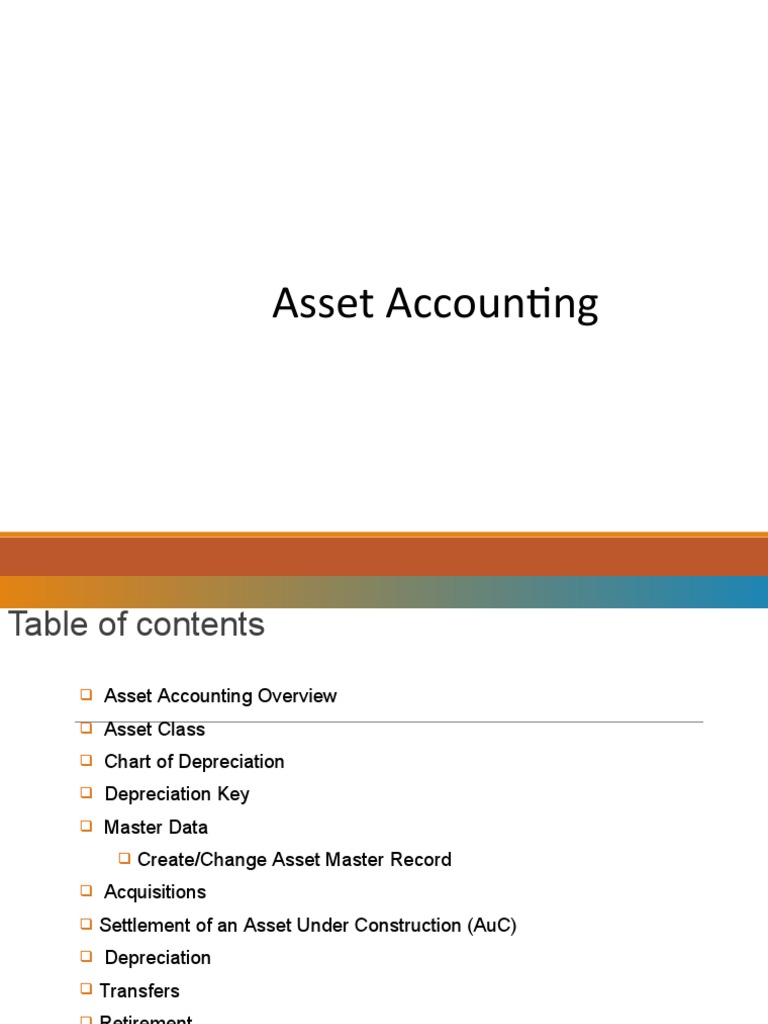 SAP Asset Accounting Overview | PDF | Depreciation | Book Value
