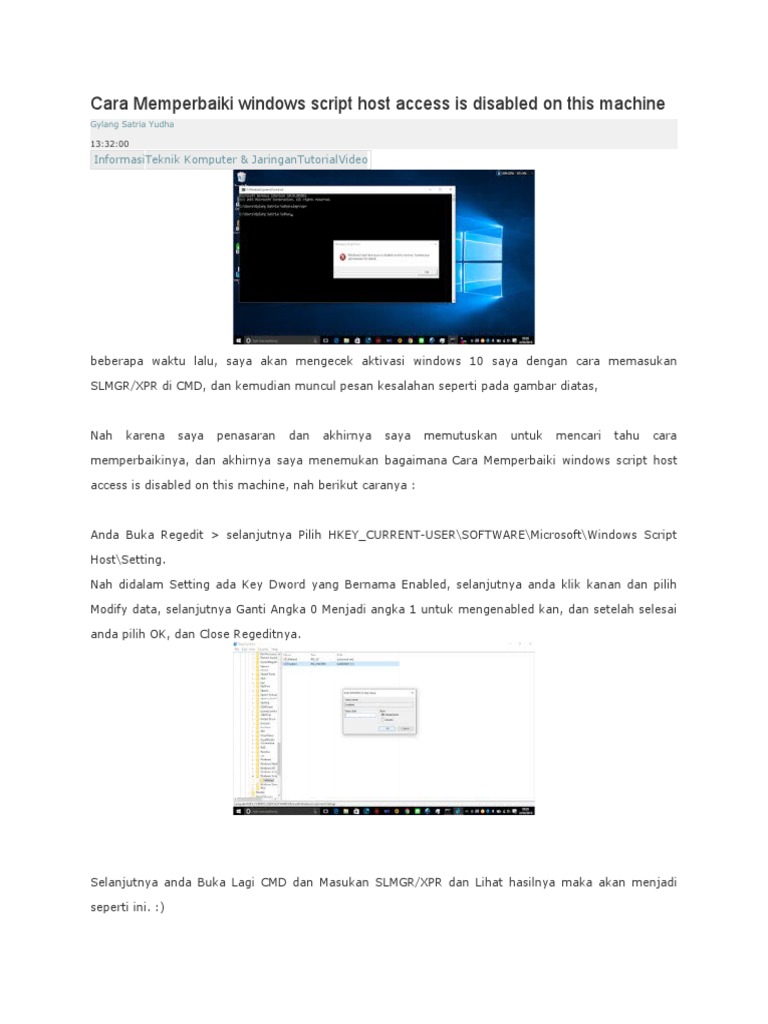 Cara Memperbaiki Windows Script Host Access Is Disabled On This Machine ...
