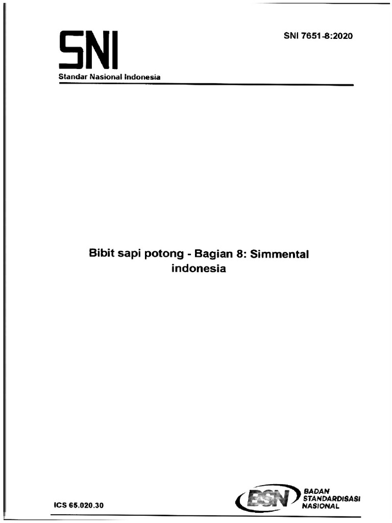 Sni Bibit Simmental | PDF