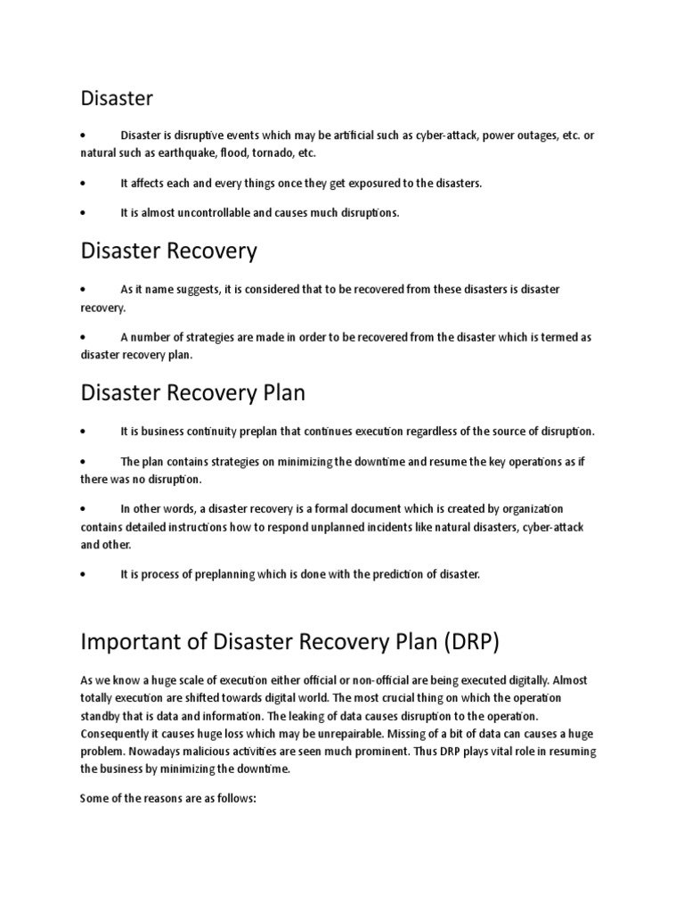 Disaster Recovery | PDF | Disaster Recovery | Business