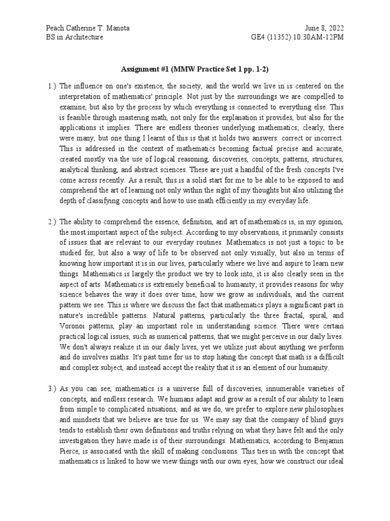 GE 4 MMW in A Nutshell | Download Free PDF | Mathematics | Science