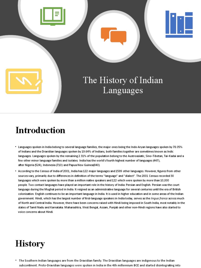 History and Evolution of Indian Languages | PDF | Languages Of India ...