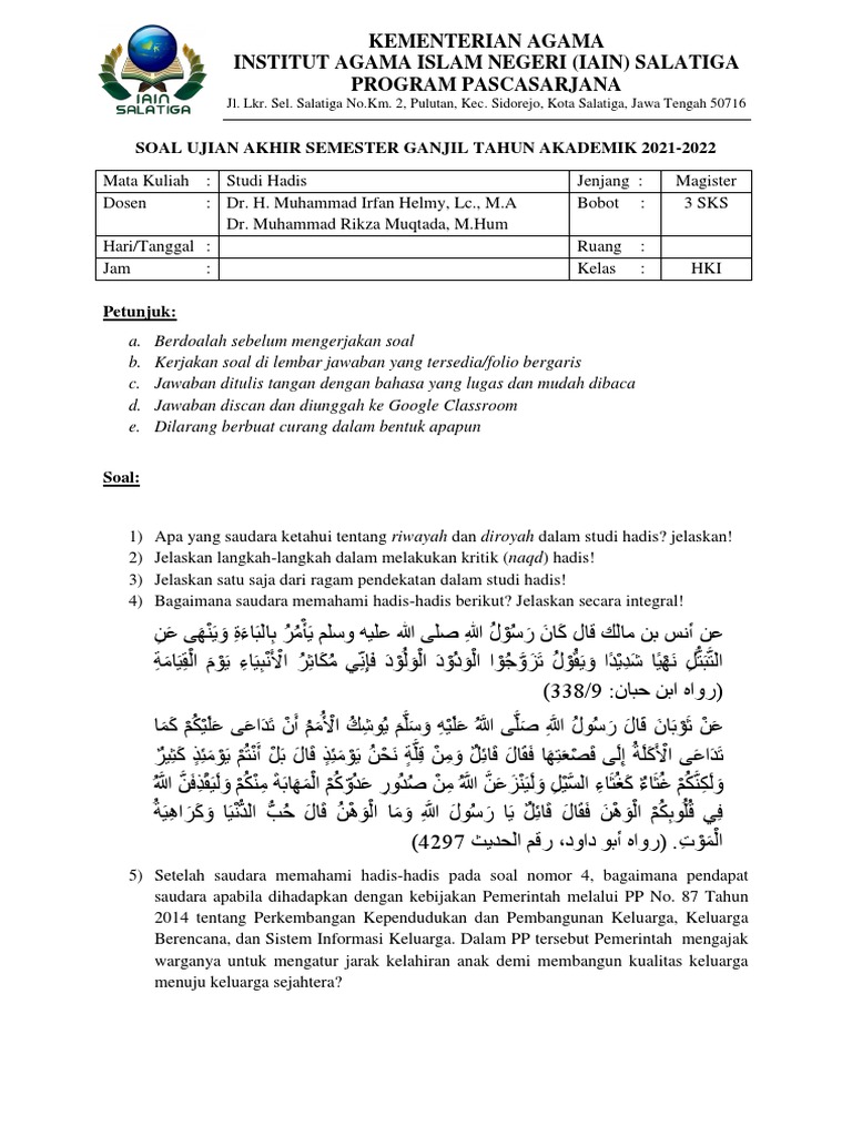 Soal Uas Hki S2 Luthfi | PDF