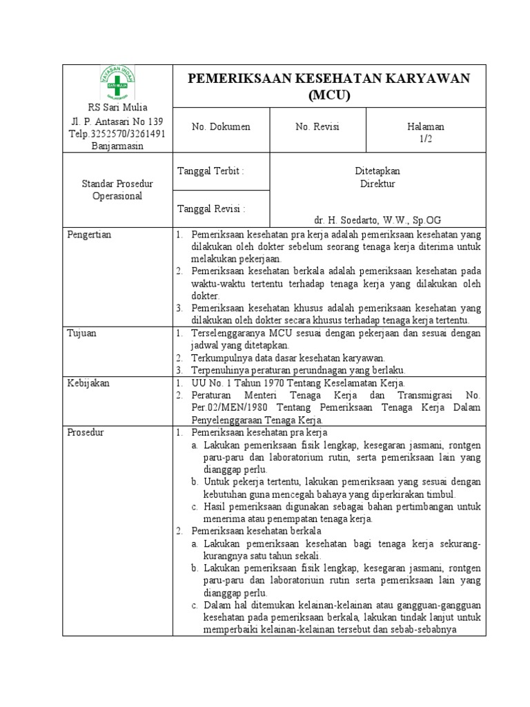 Spo Pemeriksaan Kesehatan | PDF