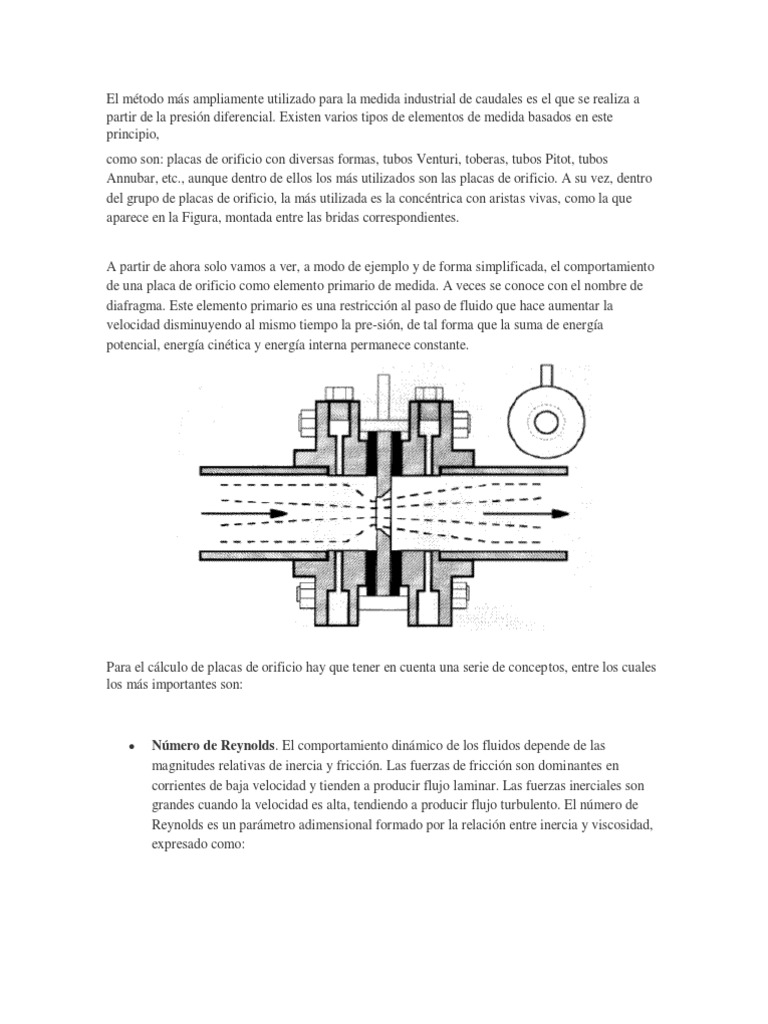 Placa Orificio | PDF | Numero Reynolds | Flujo laminar