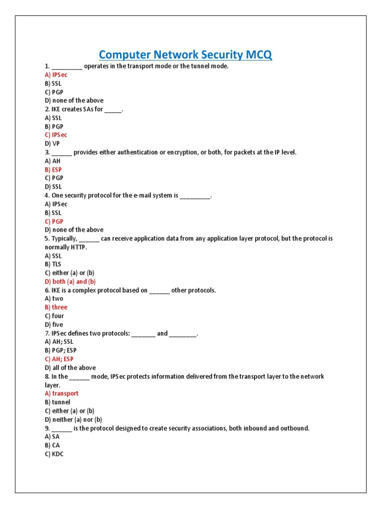 CNS MCQ | PDF | Transport Layer Security | Public Key Cryptography