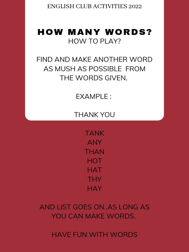 How Many Words | PDF