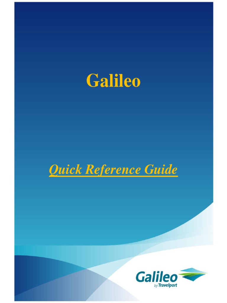 Galileo Quick Reference Guide ORG | PDF | Control Key | Aviation