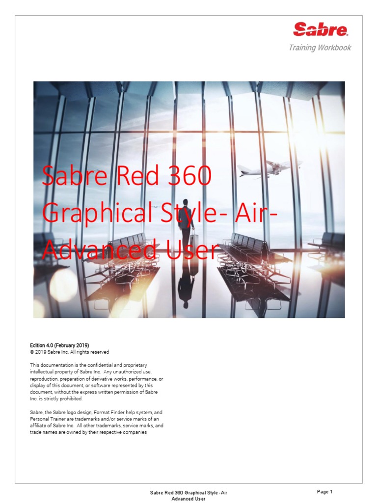 Sabre Red 360 Graphical Style - Air - Advanced User: Training Workbook ...