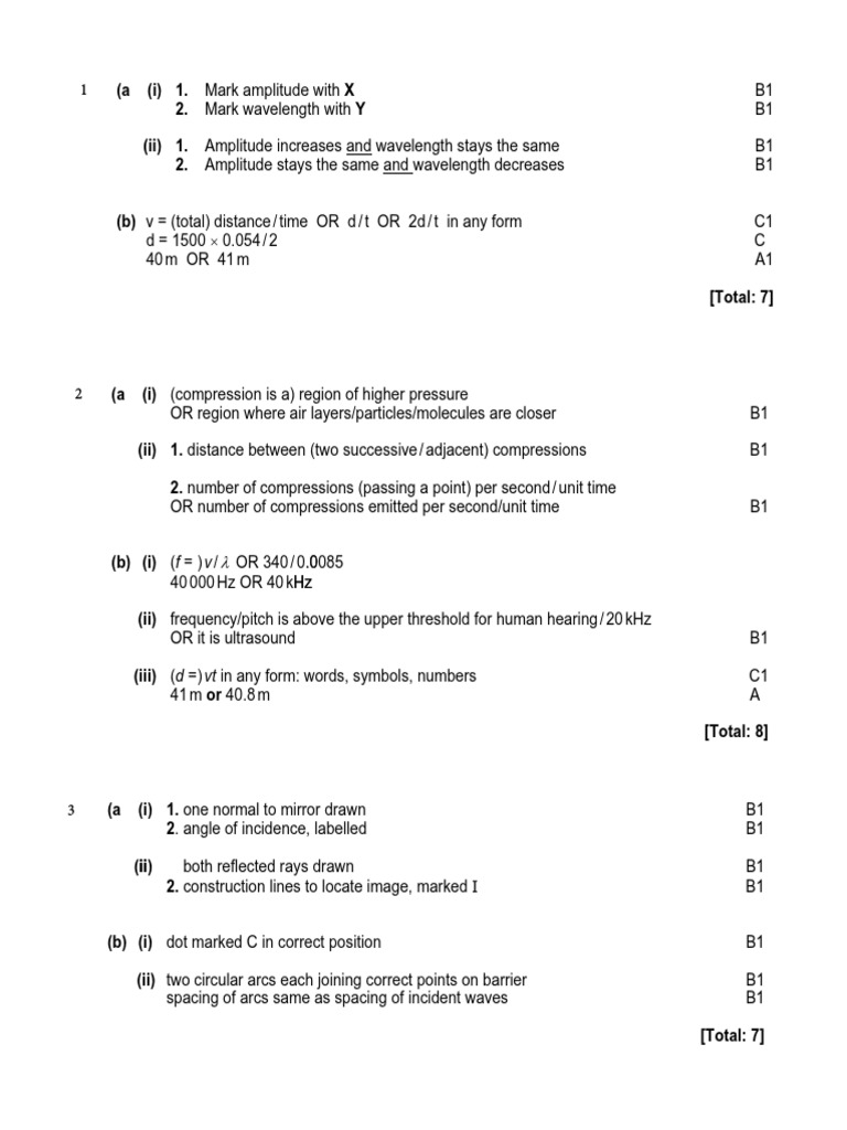 General_Wave_Properties_IGCSE_Physics_MS | PDF | Wavelength | Waves