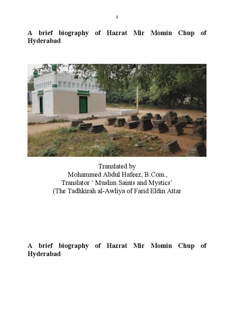 A Brief Biography of Hazrat Mir Momin Chup Hyderabad | PDF | Muhammad | Prophets And Messengers ...