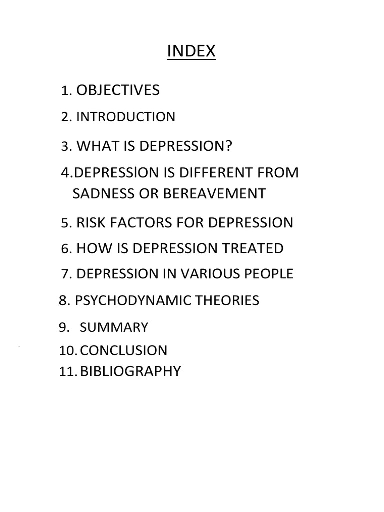 Psychology Project Cbse | PDF | Major Depressive Disorder | Grief