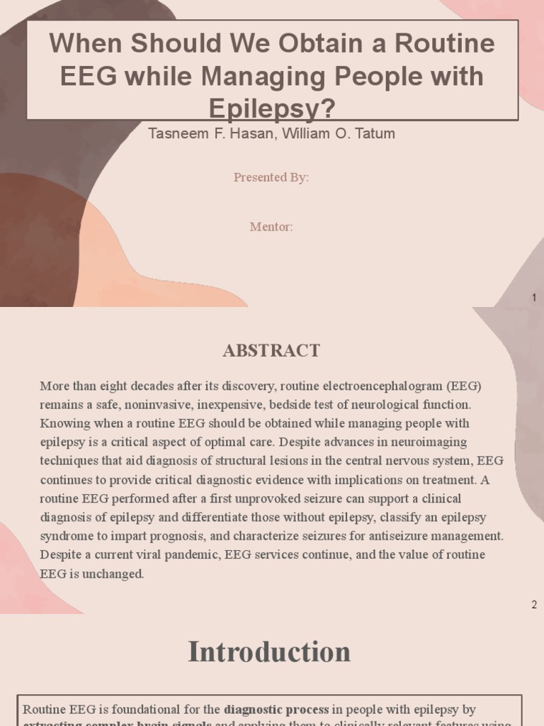 When Should We Obtain A Routine EEG While Managing People With Epilepsy ...