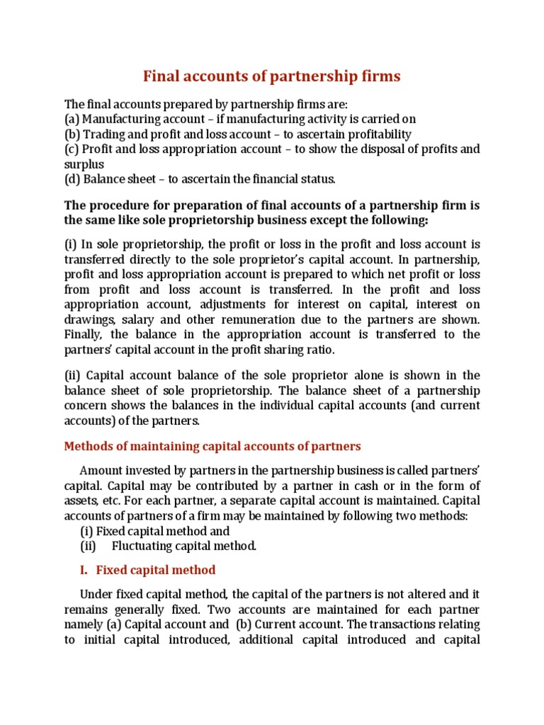 4 General Accounts of Partnership Firm | PDF | Debits And Credits ...