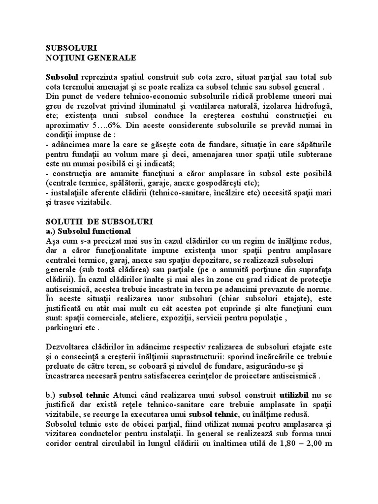 CCIA - Capitol 5 - SUBSOLURI | PDF