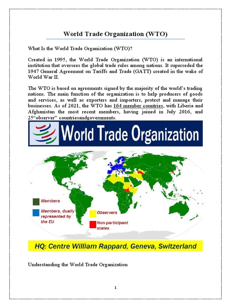 Overview of the World Trade Organization | PDF | World Trade ...