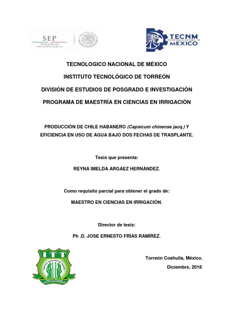 Reyna Imelda Argaez Hernández - Producción de Chile Habanero (Capsicum Chinense Jacq.) y ...