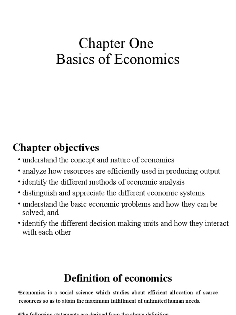 Intro to Economics Basics | PDF | Economics | Economies