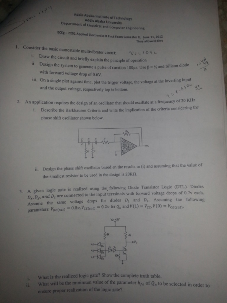Electronics II Exam | PDF