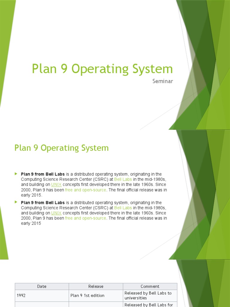 Plan 9 Operating System | PDF | Operating System | Software