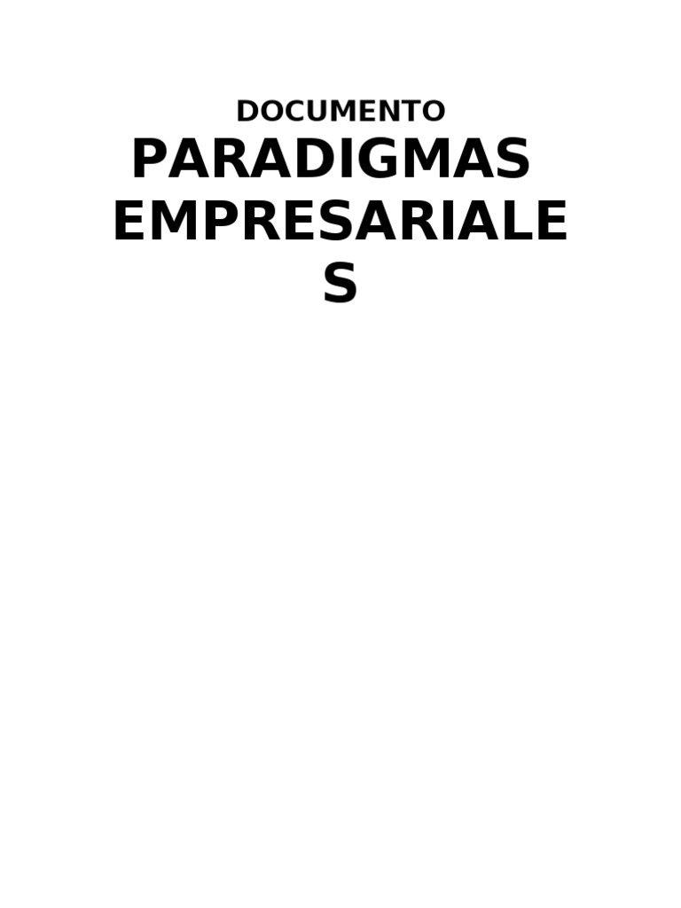 PARADIGMAS EMPRESARIALES (16 Páginas) | PDF | Sistema de información ...