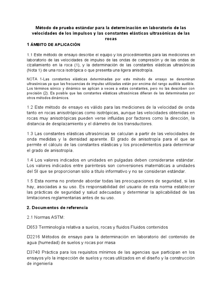 Traducción Astm D-2845 | PDF | Olas | Frecuencia