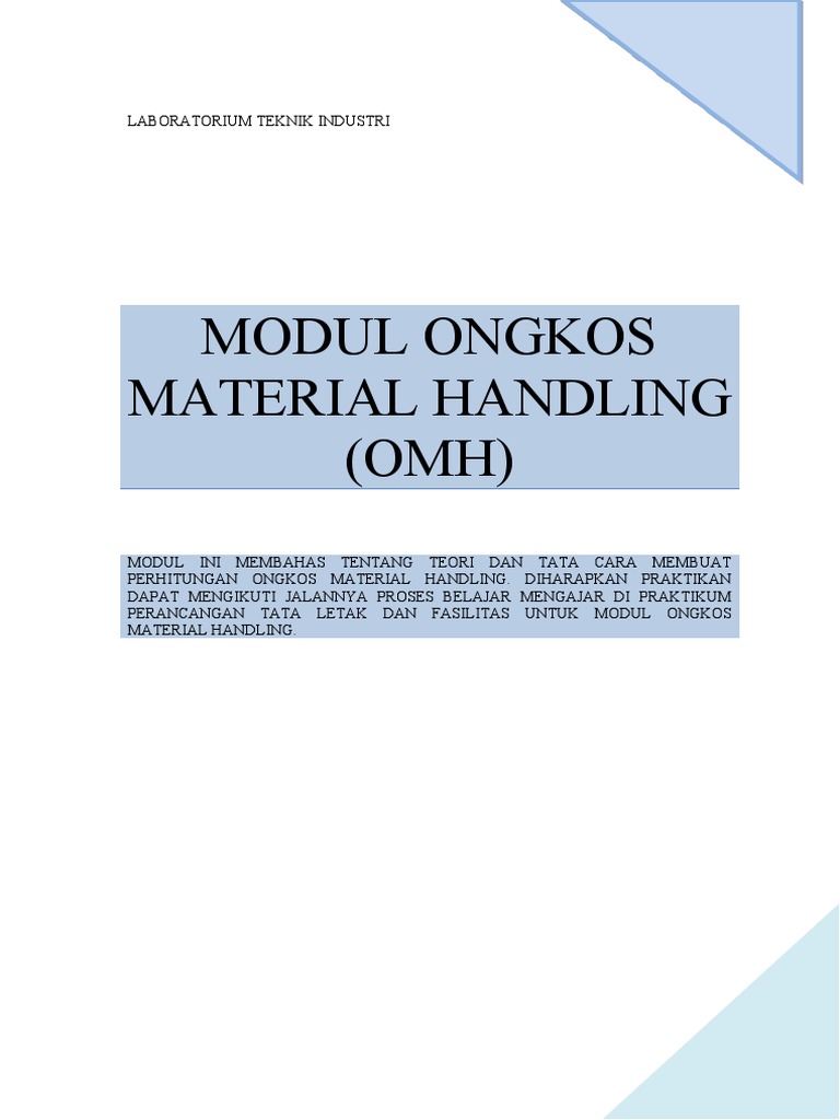 Modul 3 Ongkos Material Handling (Omh) | PDF