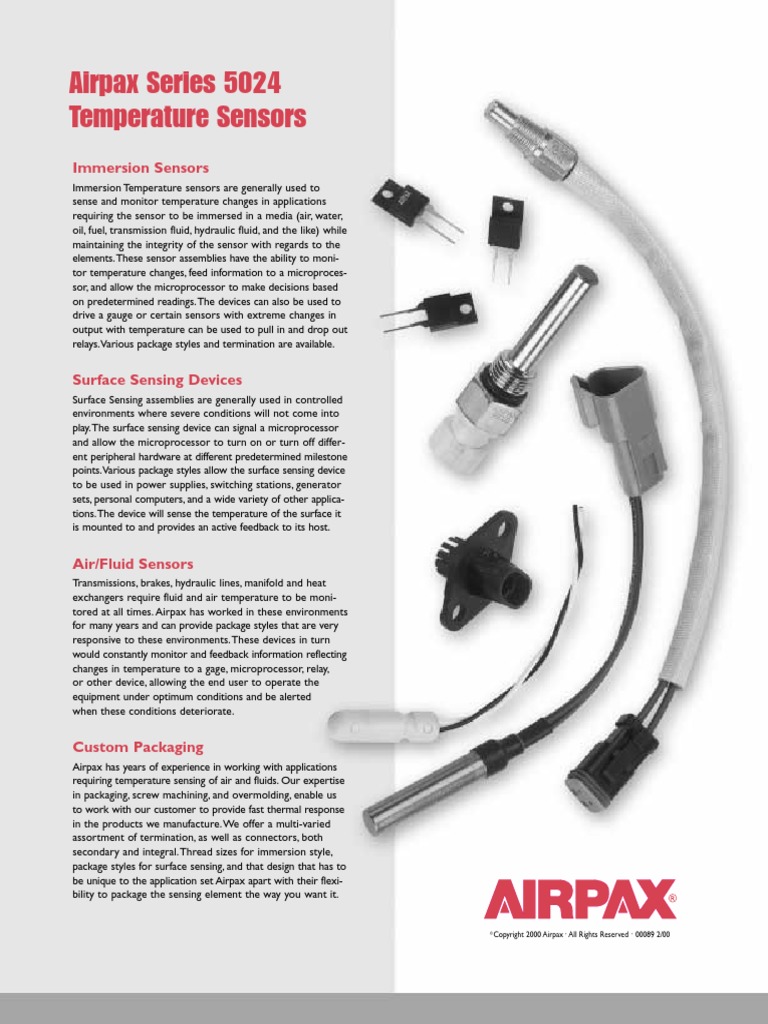 Airpax Series 5024 Temperature Sensors | PDF | Sensor | Relay