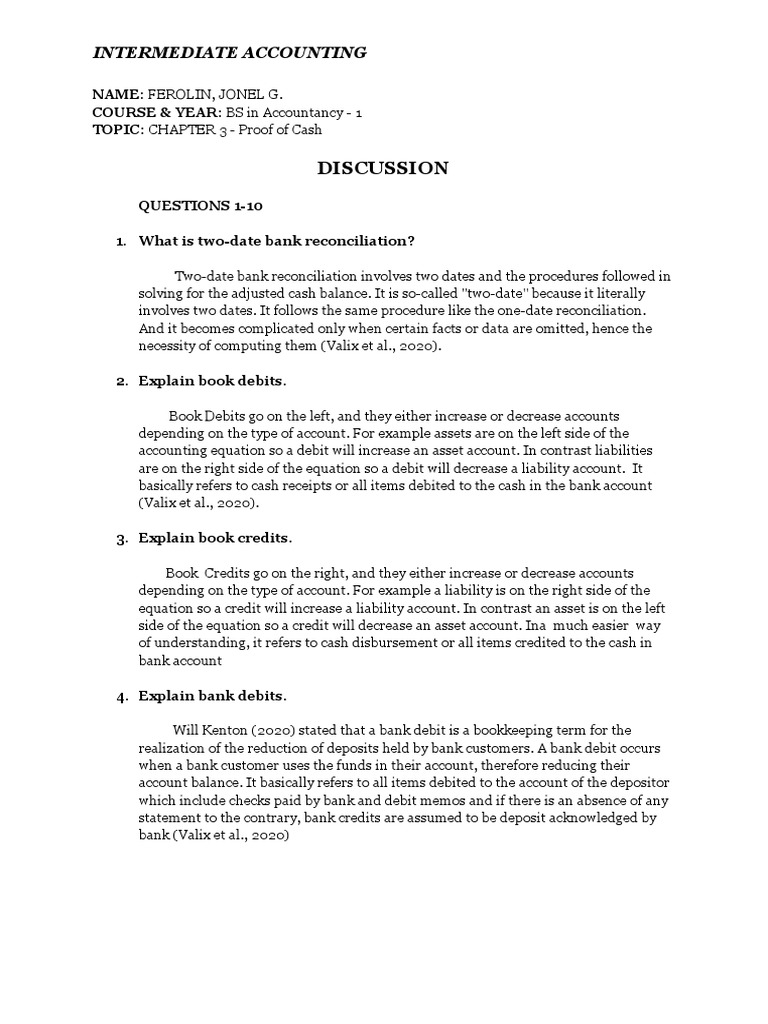 Discussion: Intermediate Accounting | PDF | Debits And Credits ...