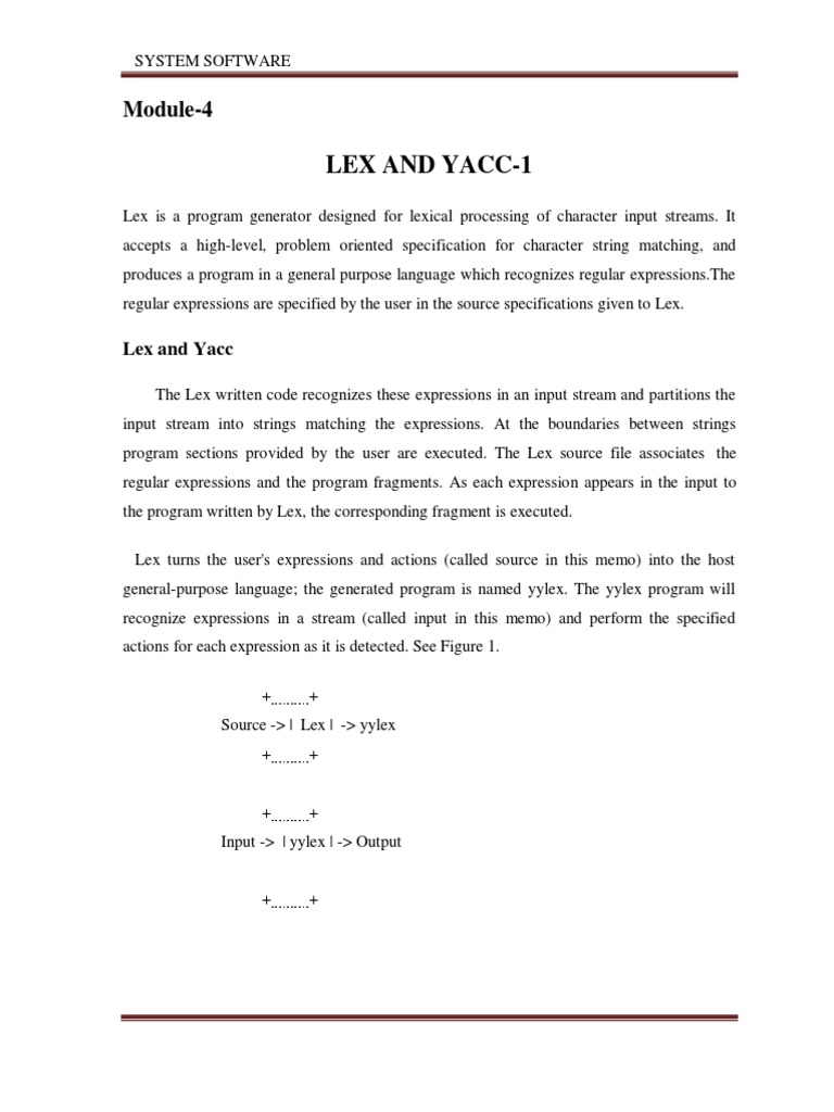 Module-4 Lex and Yacc | PDF | Parsing | Software Development Module-4 Lex and Yacc | PDF | Parsing | Software Development