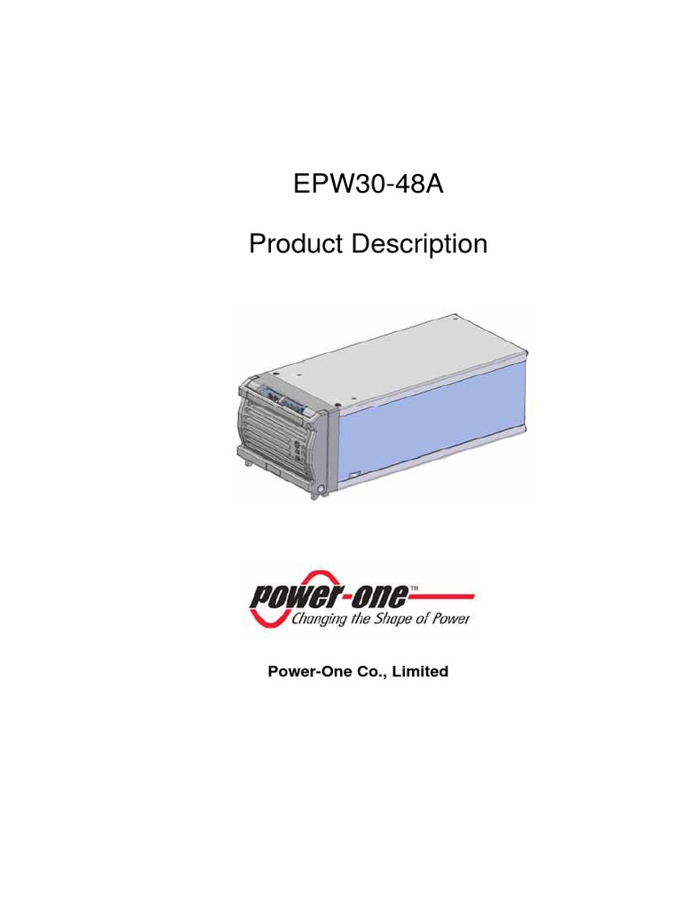 EPW30-48A Product Description: Power-One Co., Limited | PDF | Rectifier ...