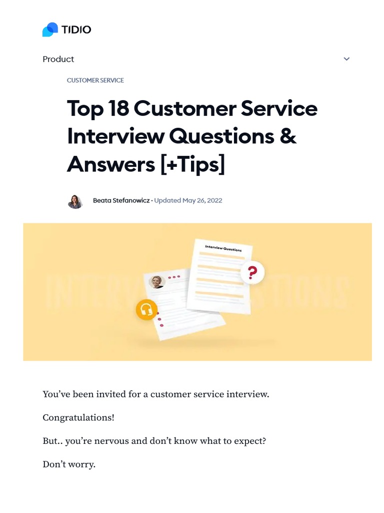 Top Customer Service Interview Q&A | PDF | Interview | Job Interview